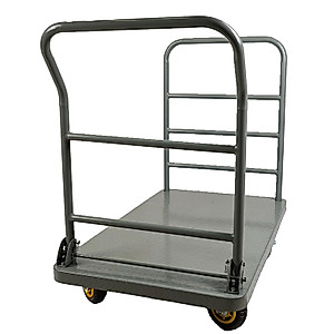 Reykilor 2IN1 Platform Truck Cart, Foldable Push Cart Dolly Large Flatbed Cart Heavy Duty Drywall Cart Lumber Cart, 2200lbs Push Cart Dolly w/Swivel Casters, 42“×25” Utility Cart for Groceries, Garage