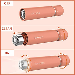 Ninatique Facial Hair Removal for Women ，Women's razor， Painless Hair Remover, Women's Painless Peach Hair Trimmer, Lipstick Size Hair Removal, Suitable for Upper Lip, Chin and Cheek (Living Coral)