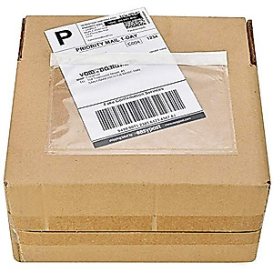 100 Pack 7.5" x 5.5" Clear Self-Adhesive Top Loading Packing List/Shipping Label Envelopes Pouches