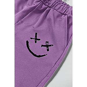 blibean Teen Boy Fall Clothes Sets Jogging Jogger Outfit Little Girl Hoodies Two Piece Sweat Pants Comfy 2pc CLothes Age 12T-13T (Size 12-13 Year) Purple