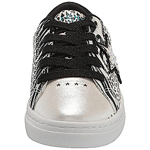 Skechers Kids Girls Goldie Sneaker, White/Leopard, 6 Big Kid
