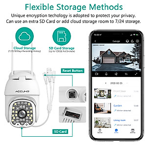 Security Camera Outdoor, 1080p Outside Surveillance Front Door IP Smart Cam with Night Vision, Motion Detection Sensor, Home CCTV for Phone App, Compatible with Alexa