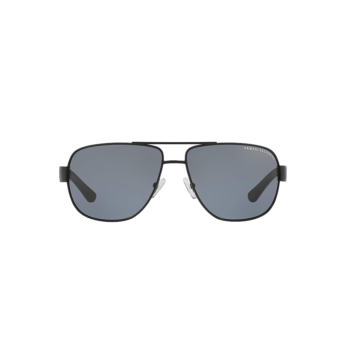 A|X ARMANI EXCHANGE Men's AX2012S Rectangular Sunglasses, Matte Black/Grey Polarized, 62 mm