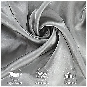 Satin Pillowcase for Zelimun Cervical Pillow Only, Ergonomic Pillow Case, Smooth & Soft Pillowcase for Sleeping Pillow, Gray Pillow Cover with Zipper