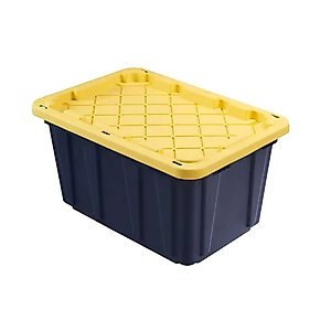 HDX Tough Polypropylene Plastic 27 Gal. Storage Tote in Black (5-Pack)