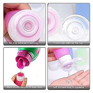 YICTEK Travel Size Bottles Kit for Toiletries, TSA Approved Silicone Travel Shampoo And Conditioner Bottles Set Leak Proof Squeezable Travel Accessories for Toilietries