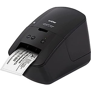 Brother QL-600 Economic Desktop Label Printer, Black - Wired USB Connectivity - up to 2.4" Wide and 44 Labels per Minute Print Speeds, 300 x 600 dpi, Automatic Cutter Label Maker for Home and Office