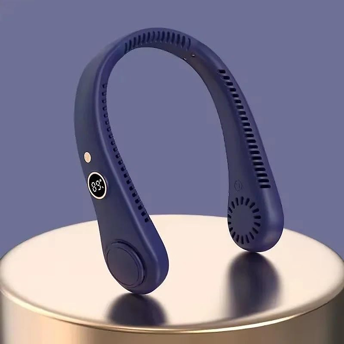 Generic Portable Hanging Neck Fan with 5 adjustable speed gears, Rechargeable Battery, Supports Charging Port, for Running, Cycling, Hiking, Camping, Traveling, In Door and Out Door Use, Standard