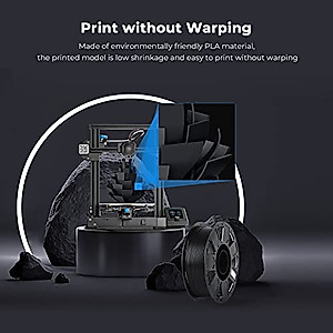 Creality PLA Filament 1.75mm, Ender PLA 3D Printer Filament No-Tangling Smooth Printing Without Clogging No Warping, Fit Most FDM 3D Printers, 1kg Spool, Accuracy +/- 0.02mm, Black