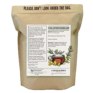 Anthony's Organic Red Rooibos Loose Leaf Tea, 1 lb, Gluten Free, Non GMO, Non Irradiated, Keto Friendly