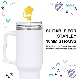 3pcs Straw Covers Cap for 10mm Straws, Stanley Straw Cover, Dust-Proof Drinking Straw Reusable Straw Tips Lids