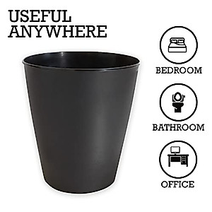 United Solutions 3 Gallon Trash Can Waste Basket, Black 2 Count