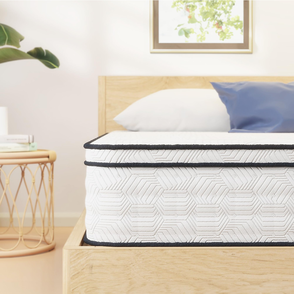 Sleephome Queen Mattress: 12 inch Hybrid Pocket Spring & Comfort Foam Mattress, Medium, Pressure Relieving, Breathable, Fiberglass Free, CertiPUR Certified, Bed in a Box Queen Size 80” * 60” * 12”