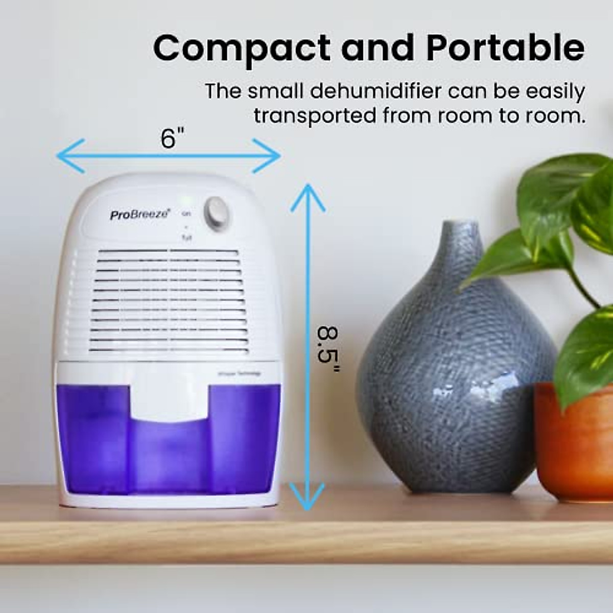 Pro Breeze Dehumidifiers for Home,225sqft Small Dehumidifiers for Room,16oz Tank Portable Closet Dehumidifier Removes Humidity Mini Small Dehumidifier for Bathroom Dehumidifier for Bedroom RV Basement