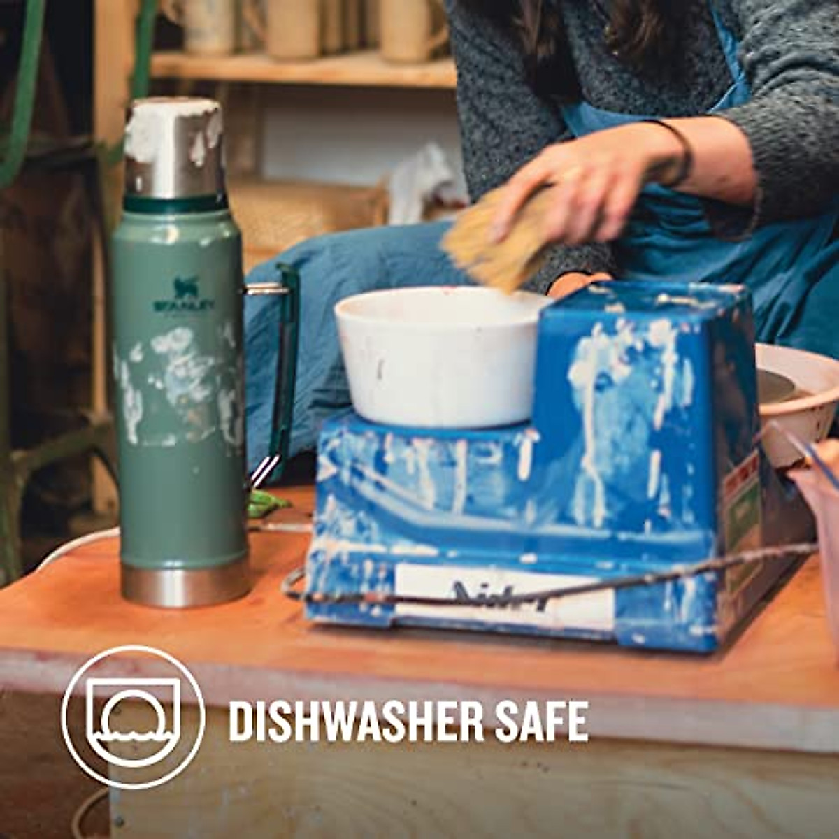 Stanley Classic Vacuum Bottle 1L Hammertone Green