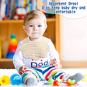 Zhanmai 15 Pieces Newborn Bib Baby Bandana Drooling Bibs 8-Layer Muslin Bibs Unisex Soft and Adjustable Absorbent Bibs for 0-12 Months Infant Toddlers Drooling and Teething, 5 Colors