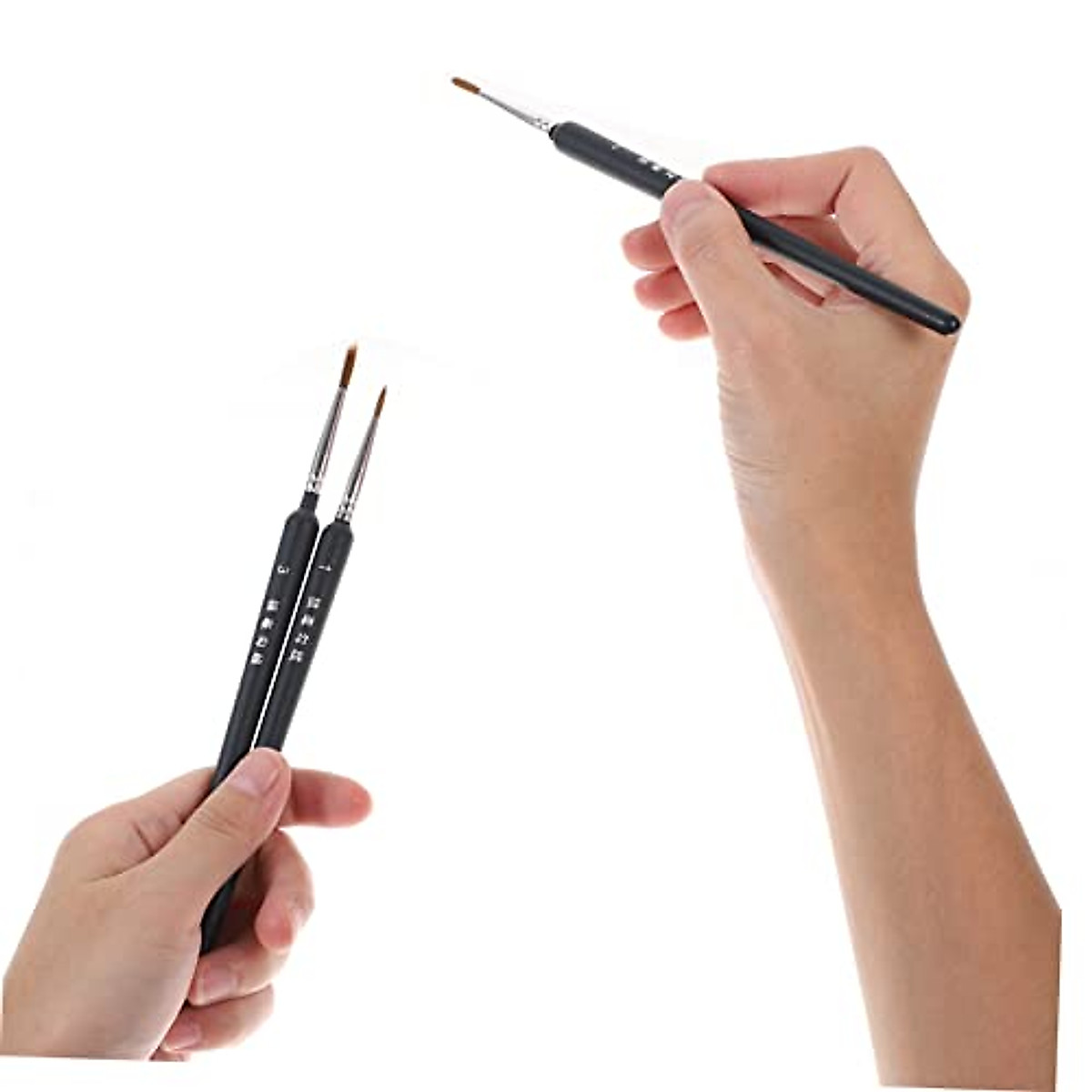 CRAFTHROU 3pcs Set Adult Coloring Pens Miniatures Nail Kit Set Mini Paints Brush Set Fine Detail Paint Brush Art Brushes Special Pen Acrylic Brush to Paint Round Wooden Rock DIY Kits