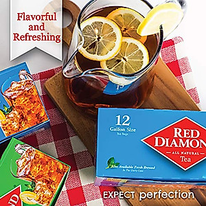 Red Diamond Iced Tea Bags, Decaffeinated, Family Size Tea Bags, Delicious And Freshly Brewed Taste, Special Premium Blend, 24 Count (Pack of 6)