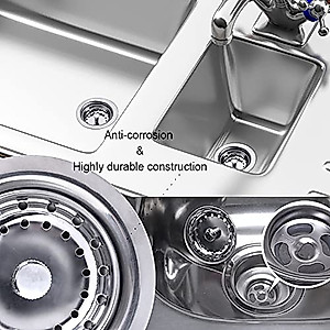 VARNAHOME Standard 3-1/2 Kitchen Sink Stainless Steel Drain Assembly With Strainer Basket Stopper/CSA Approved