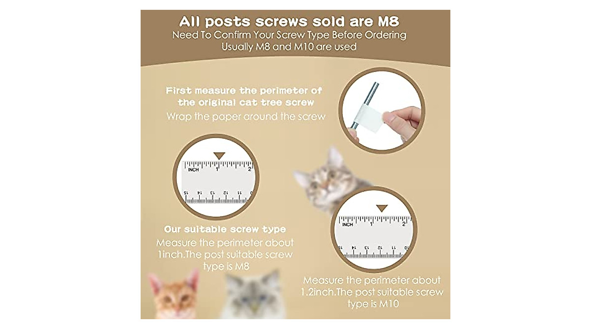 Durable 6 Pack Cat Scratching Post Replacement for Cat Trees