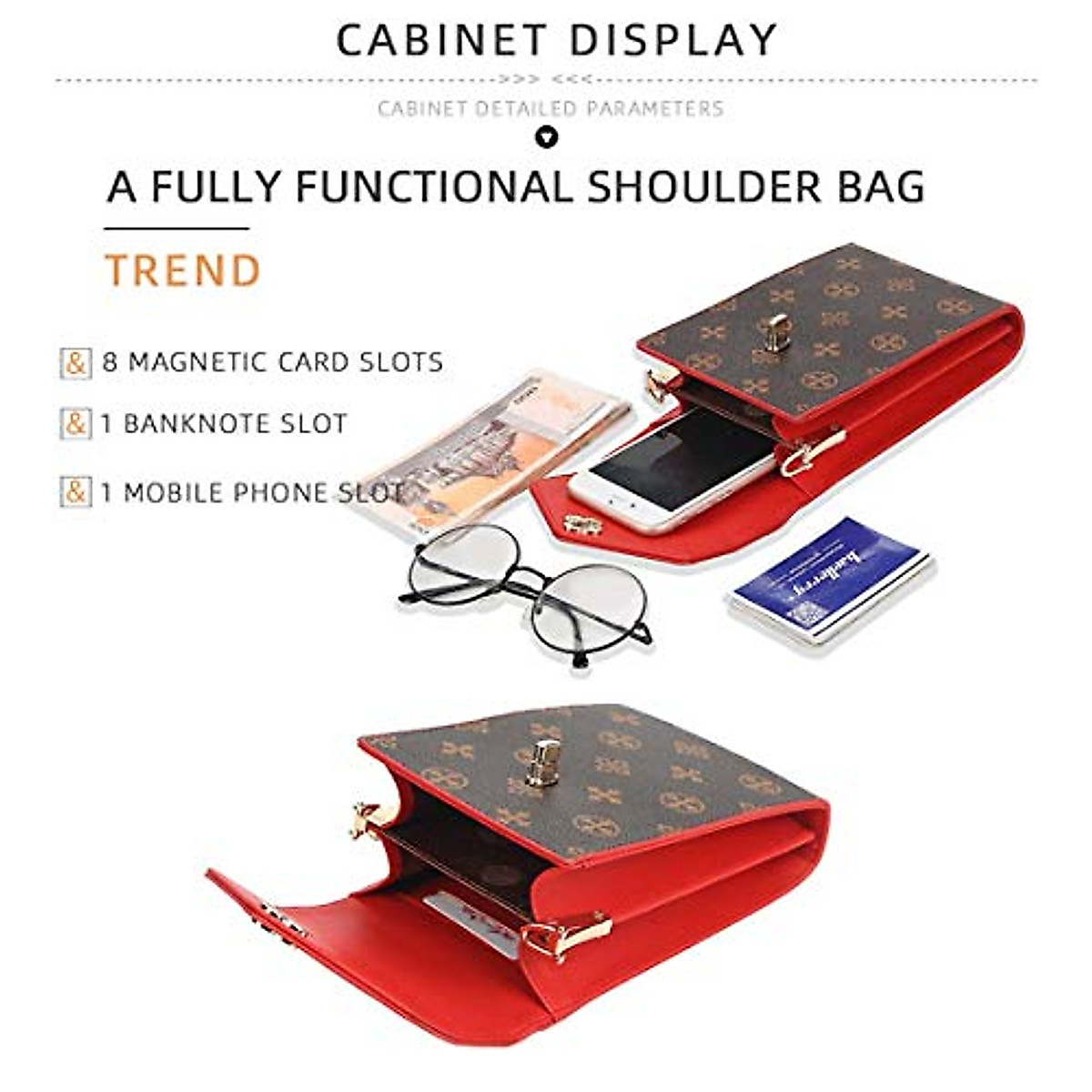 Small Crossbody Cell Phone Bag for Women, Chain Strap Fashion Mini Shoulder Purse Wallet Hasp Travel Handbag Case for iPhone 11 Se 2020 11 Pro Xr X Xs Max 8/7/6 Plus LG Stylo Samsung (Black)