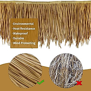 KoKoWill Mexican Style Straw Roof Thatch – 79” x 20” Artificial Palm Thatch Rolls Tiki Bar Hut Grass Duck Boat Blinds Grass Runner Palapa Thatch Roofing for Garden Patio Decoration