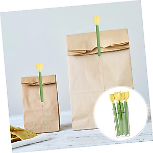 BUGUUYO Food Storage Clips 5 Pack Reusable Shape Yellow Chip Bag Clips Bread Bag Clips Candy Bags Clips