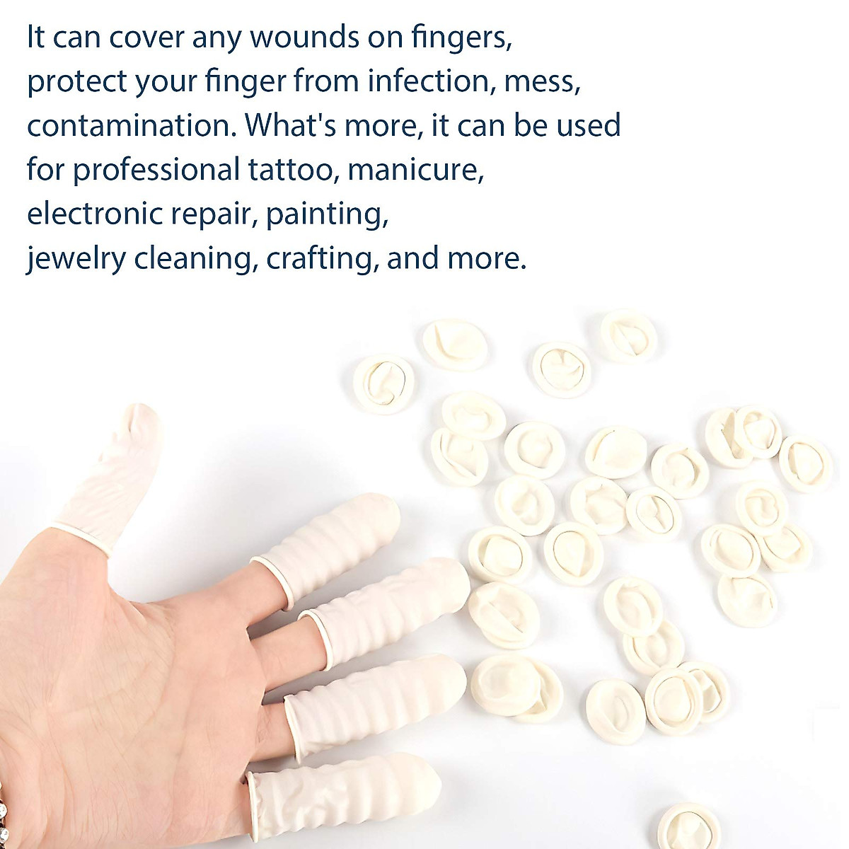 GreenLife® 100/300/500pcs General Finger Cots Finger Protector Finger Support Disposable Latex Nail Cover Durable High Elastic Anti Static Protect Sleeves Tool (100pcs)