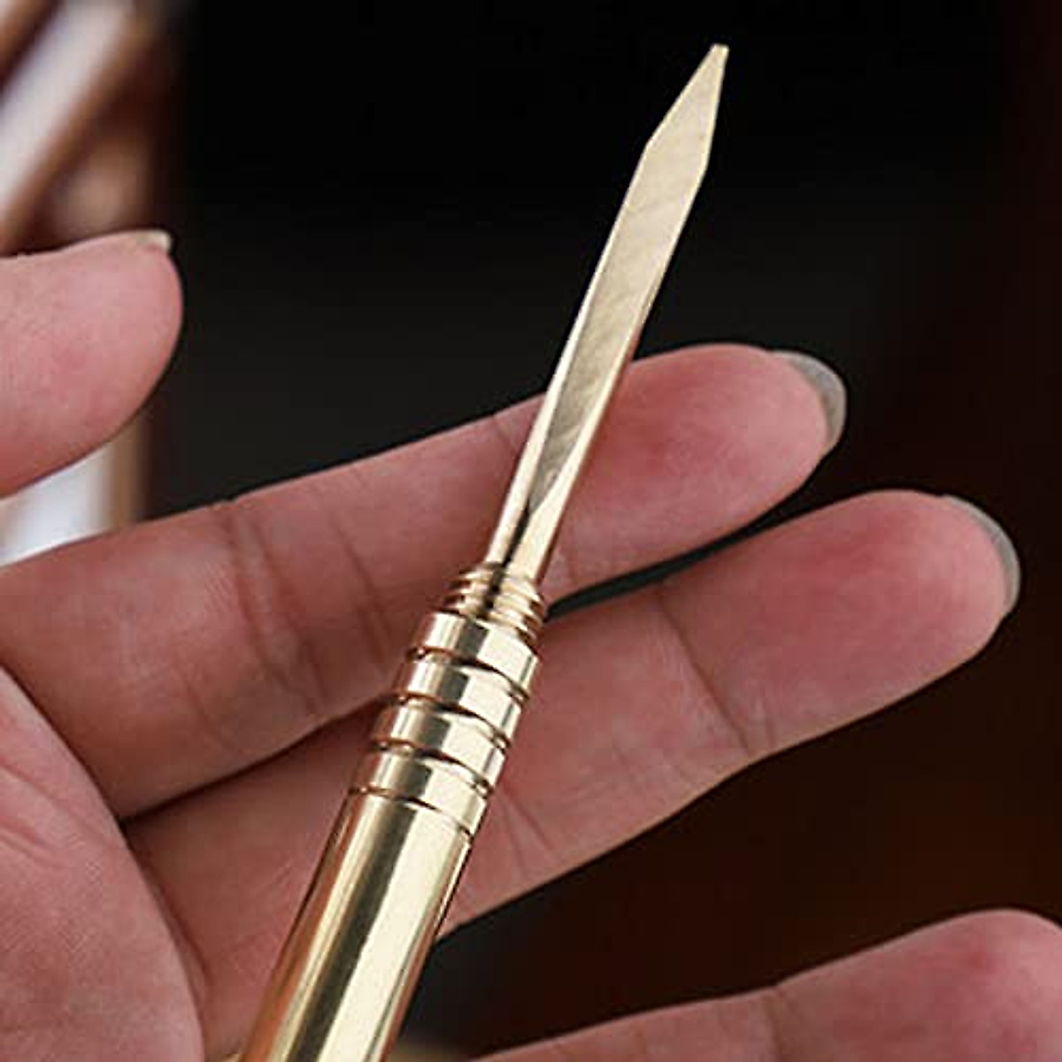 haowei 1Pcs Pure copper Puer Puerh Tea Knife Needle Professional Ice Pick Tea Cake Pick Tool for Breaking Prying Brick for Kitchen Bars Bartender Picnics Camping