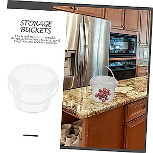 Cabilock 20 Pcs Transparent Small Barrel Cereal Bucket Powder Laundry Plastic Paint Cans Snack Container Fruit Containers for Fridge Plastic Storage Bucket Egg Basket Biscuit Pp Condiment