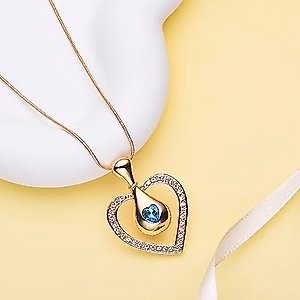Catuni Gold Heart Necklace Cosplay Glitter Bottle Pendant Necklace for Women BFF Gift