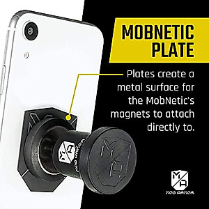 Mob Armor MobNetic Plate - Magnetic Phone Mounting Plate - Compatible with iPhone & Android - 0.02inch Thick for Cars, Trucks, Motorcycles & Extreme Sports - 3M VHB Non-Marking Adhesive (2 Pack)