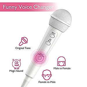 EARISE K25P Kids Karaoke Machine for Girls Boys, Karaoke Speaker with 2 Microphones, Karaoke Toy with Voice Changer & Flashing Lights, Christmas Holiday Birthday Gift, Bluetooth/AUX/TF Card/USB