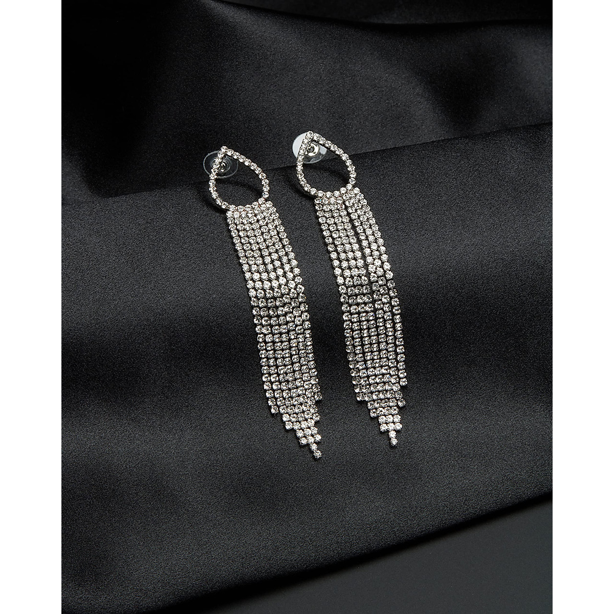 Badgley Mischka Women's Earrings - Elegant Crystal Chandelier Drop Dangle Earrings, Post Closure, Size One Size, Teardrop Post