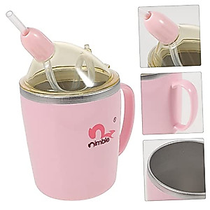 Healeved Stainless Steel Sippy Cup Stainless Steel Drinking Glasses Drinking Glasses with Lids Stainless Steel Cup Lid Sippy Bottles Sip-a-cup Dishwasher Metal Cup Disabled Elder Cup Feeder