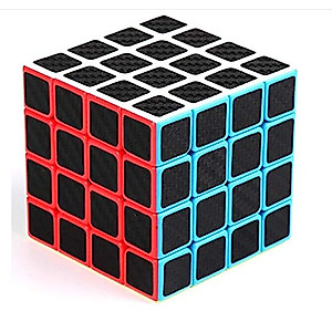 Cuberspeed MFJS MeiLong Carbon Fiber Cubic Gift Box Bundle Phantom Carbon Fiber Sticker Speed Cube 2x2 3x3 4x4 5x5 Stickerless with Black Sticker Puzzle