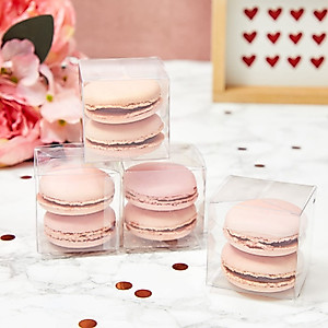 Juvale 100 Pack 2x2x2 Clear Plastic Favor Boxes Bulk for Small Wedding Party Gift Treats