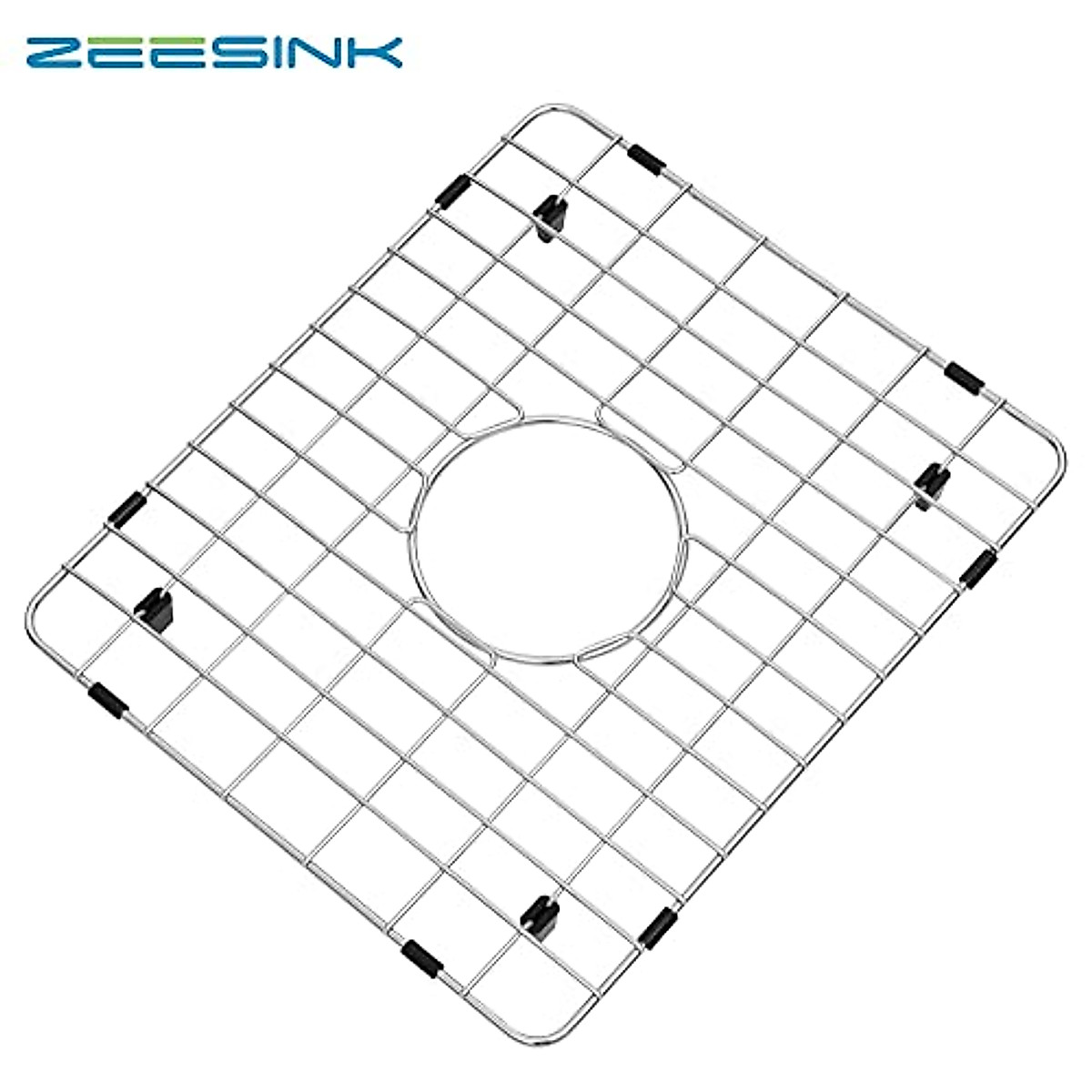 Zeesink Sink Protectors for Kitchen Sink,Sink Grid 14 15/16" X 13",Sink Bottom Grid,Stainless Steel Sink Protector,Sink Grate with Center Hole