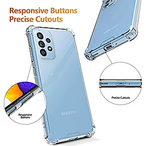 KIOMY Clear Case for Galaxy A53 5G [Anti-Yellow] Hybrid Hard PC + Flexible TPU Frame, Enhanced Corner Shockproof Slim Transparent Cover