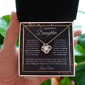 Fa Gifts To My Daughter Necklaces Pendants - Father and Daughter Necklace - Gift from Daddy - Luxury Necklace Silver On Birthday, Anniversary - Includes Gift Box! (Graphic Pendants, Silver)