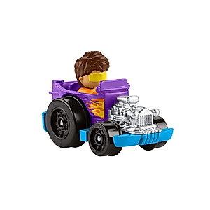 Fisher-Price Little People Wheelies Hot Rod - GMJ23 ~ Purple and Blue Collectible Car
