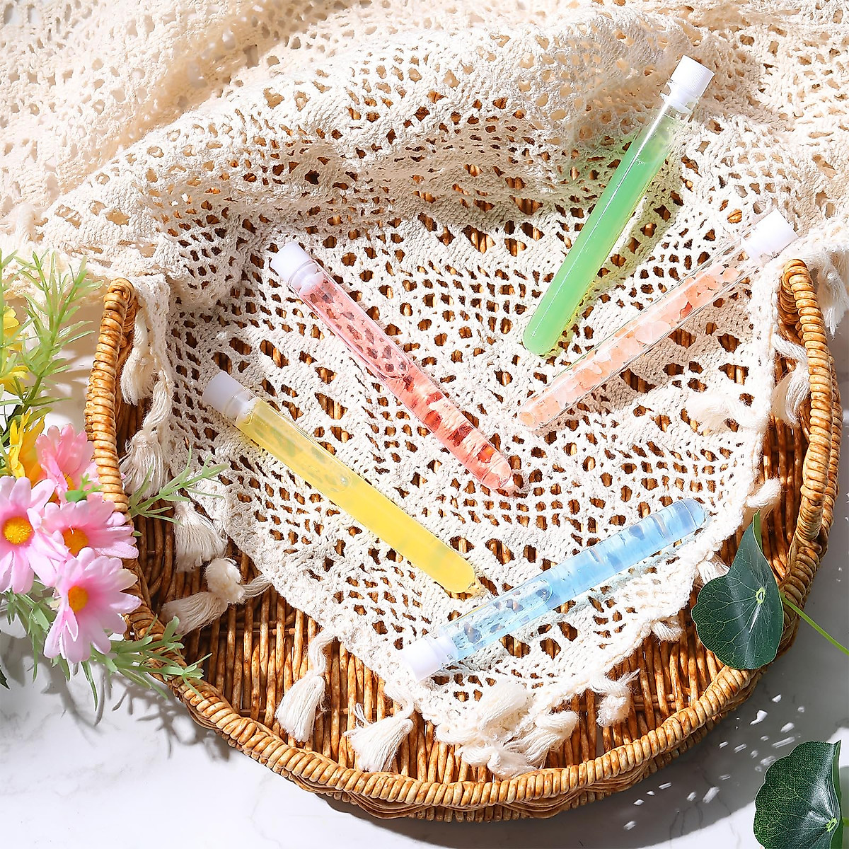 Xuhal 200 Pack Clear Plastic Test Tubes 12 x 100mm 12 ml Plastic Tubes with Caps Candy Tubes Test Lab Tubes for Scientific Themed Birthday Party Supplies