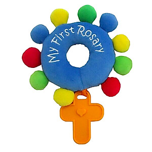 Sacred Heart Toys Baby Rosary My First Rosary™, Plush Marian Blue Rattle