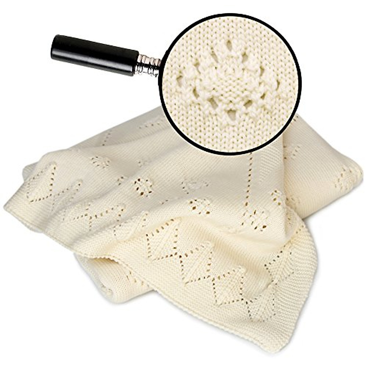 Sonnenstrick Baby Blanket 100% Organic Extra Fine Merino Wool (35.5 inch x 31.5 inch). Made in Germany.