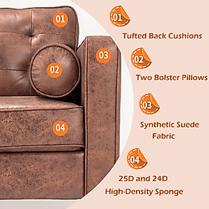 YODOLLA 84.2” Faux Leather Sofa 3.2