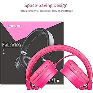 gorsun Kids Headphones with Limited Volume, Toddler Headphones for Boys and Girls, Children's Headphone Over Ear, Wired Headset Earphones for Children