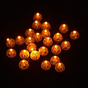 Duokon 100Pcs/lot Round Led Ball Lamps Balloon Lights Lern Christmas Wedding Party Decor (Yellow)