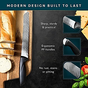 Home Hero Kitchen Knife Set, Steak Knife Set & Kitchen Utility Knives - Ultra-Sharp High Carbon Stainless Steel Knives with Ergonomic Handles (20 Pc Set, Damascus)