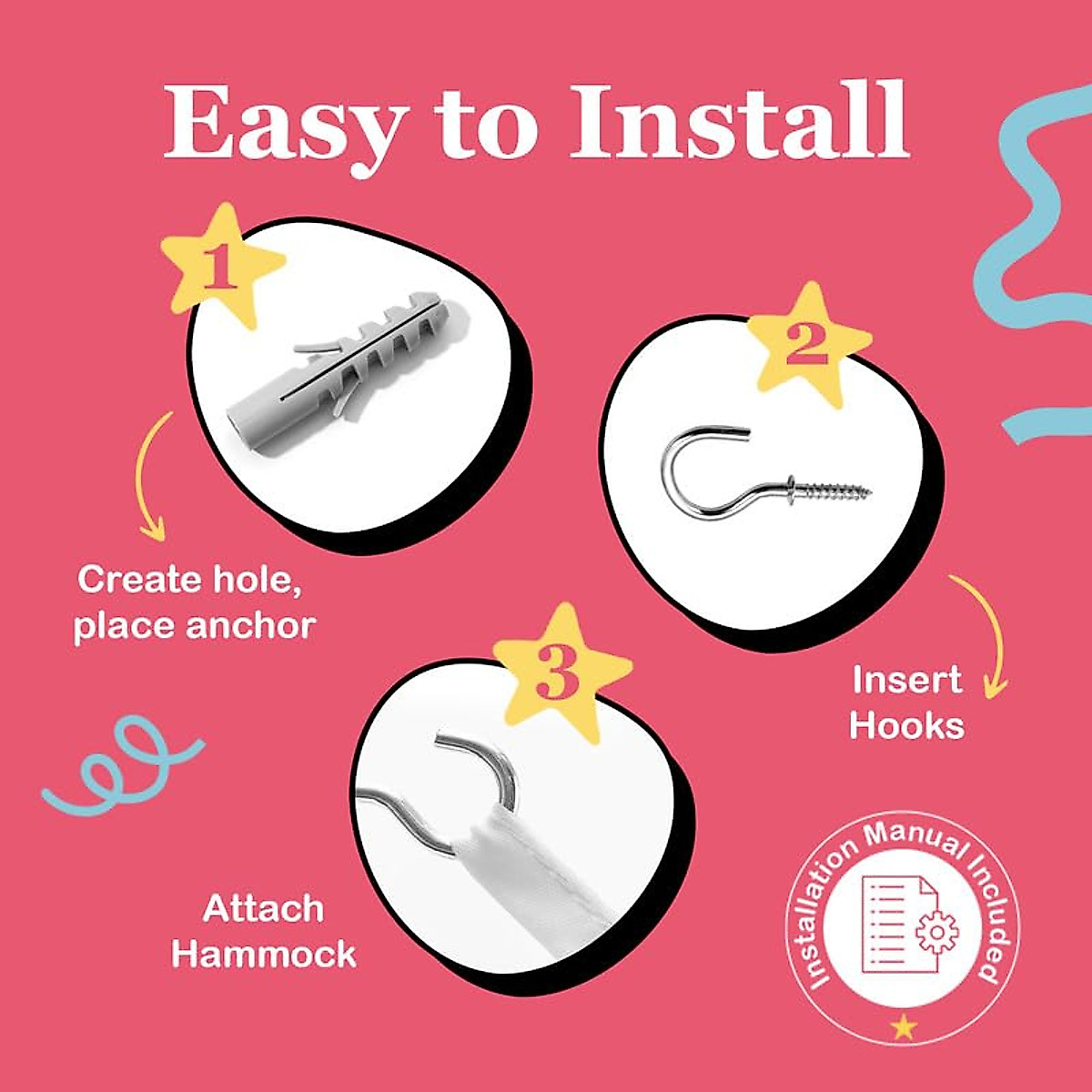 Lilly's Love Stuffed Animal Storage Hammock - Large 2 Pack - "STUFFIE PARTY HAMMOCK"