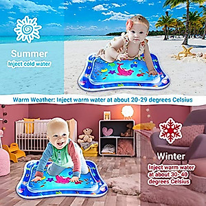 ZMLM Baby Tummy-Time Water Mat: Infant Baby Toy Gift Activity Play Mat Inflatable Sensory Playmat Babies Belly Time Pat Indoor Small Pad for 3 6 9 12 Month Newborn Boy Girl Toddler Fun Christmas Game
